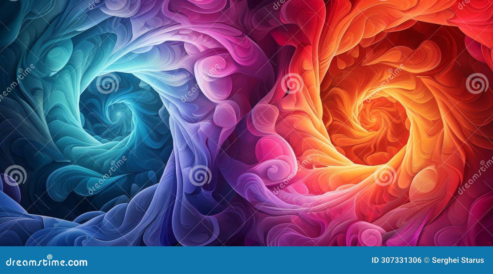 Two Different Colored Swirls of Smoke are Shown in this Image, AI Stock ...