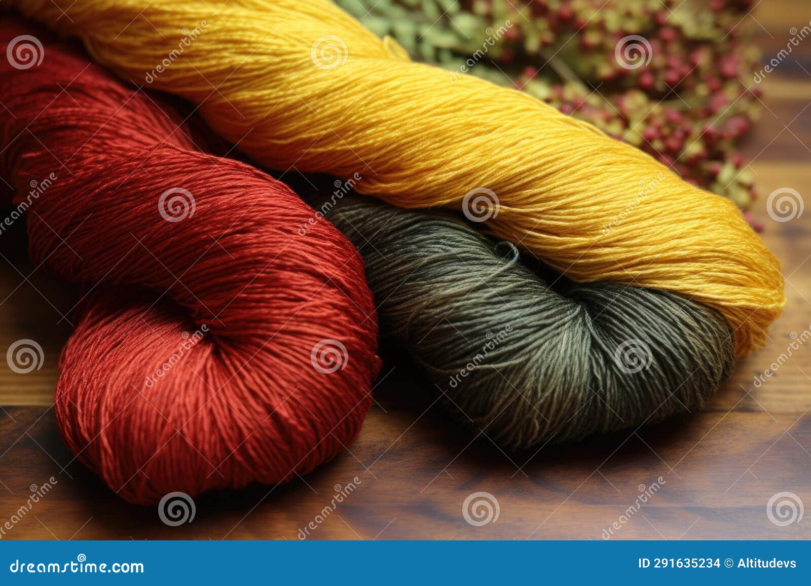 Two Different Colored Yarns Tied Together Stock Photo - Image of ...