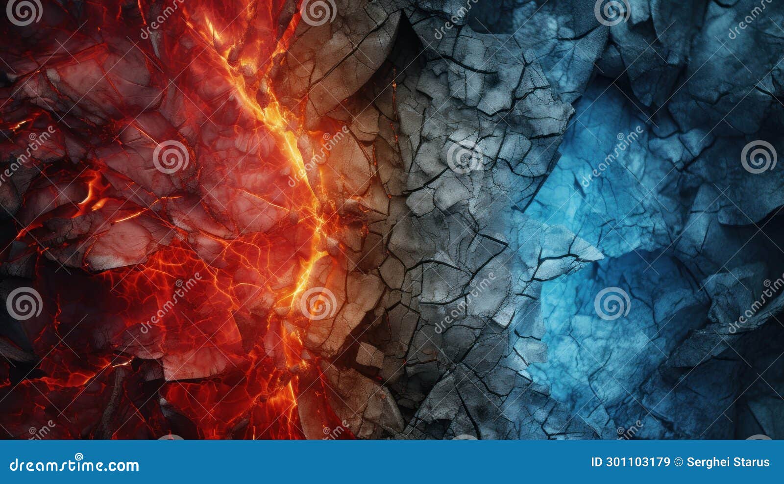 Two Different Colors of Fire and Ice are Shown, AI Stock Illustration ...