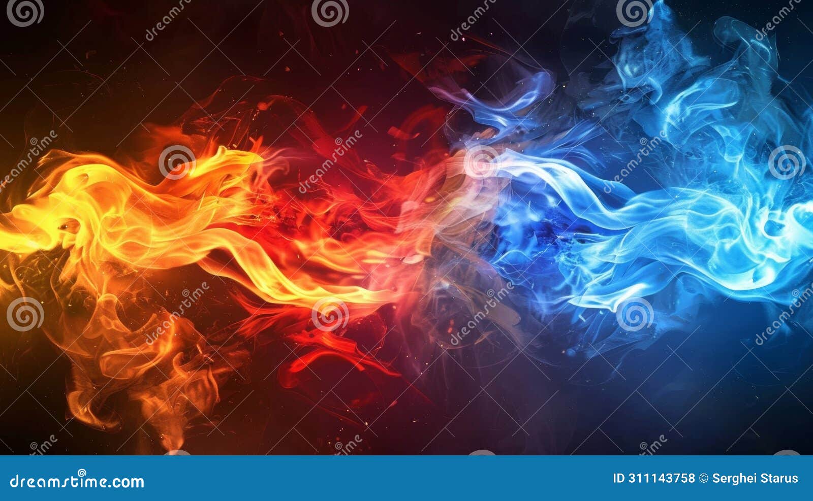 Two Different Colors of Fire are Shown in this Image, AI Stock ...