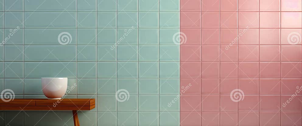 Two Different Colors of Tile Against the Wall Stock Illustration ...