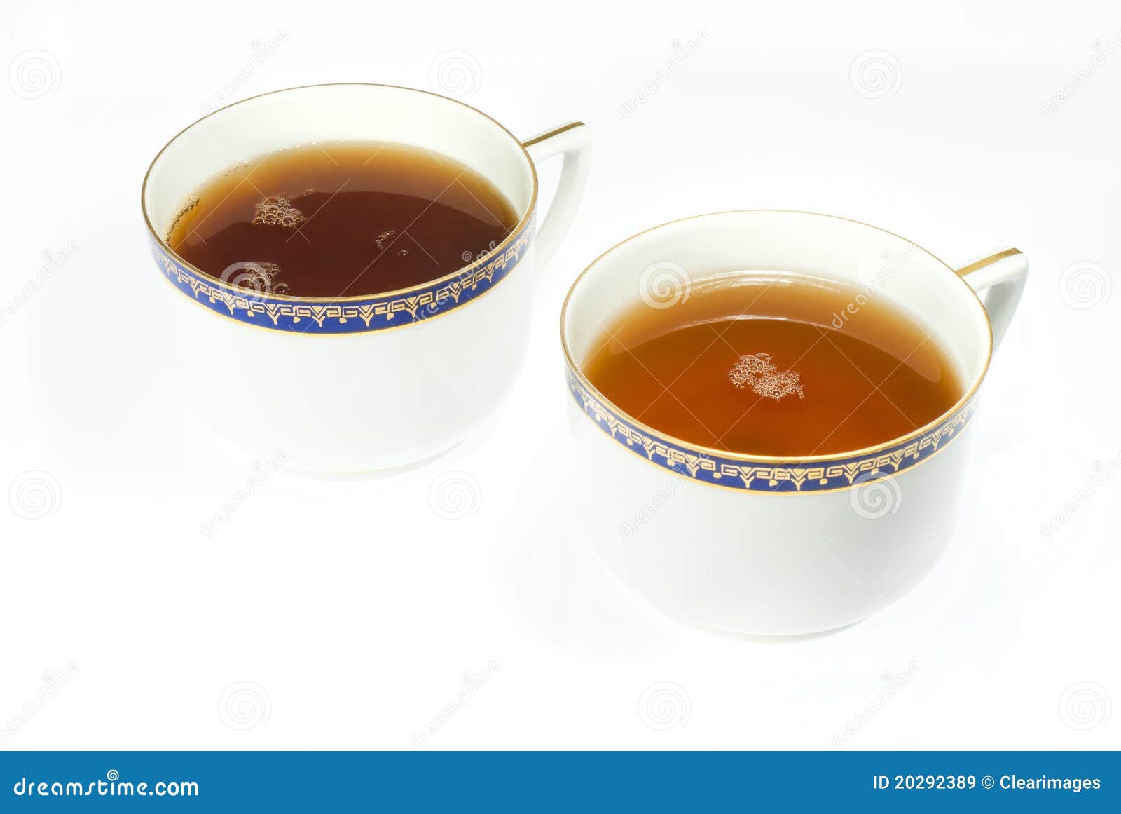 Two different cups of tea stock image. Image of isolated - 20292389