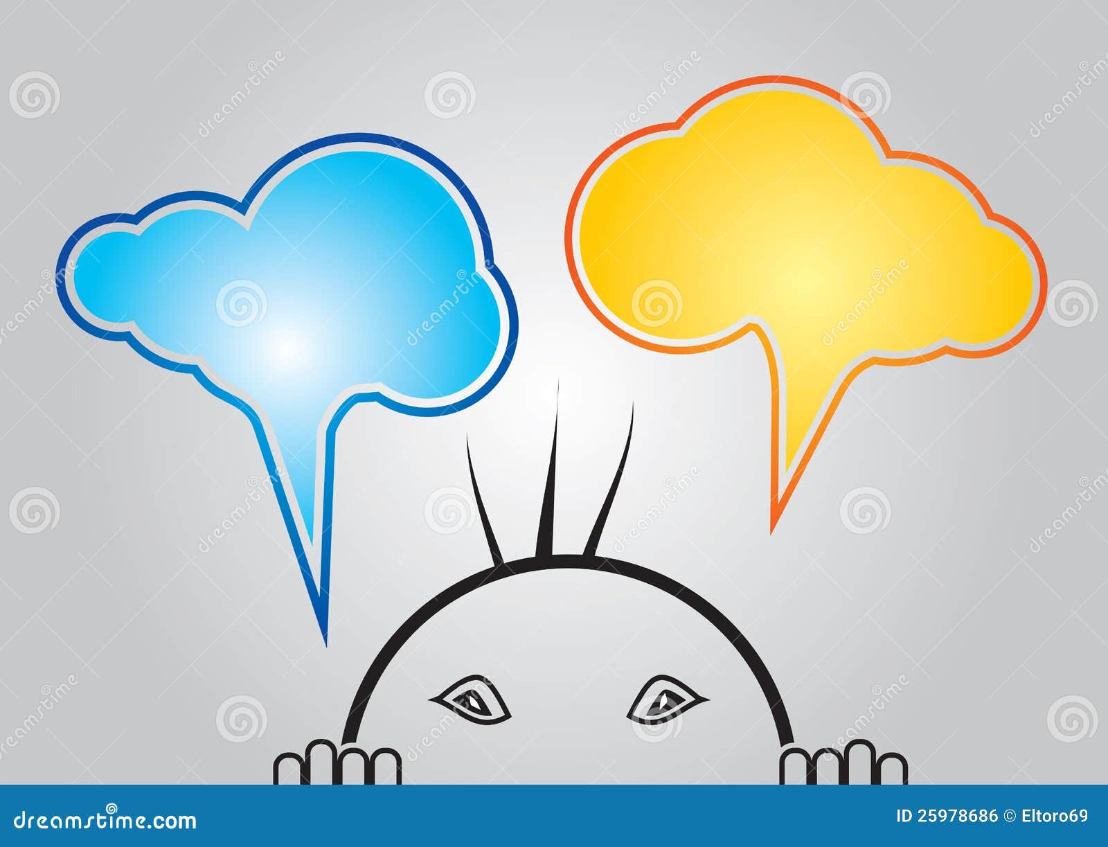 Two different idea stock illustration. Illustration of communication ...