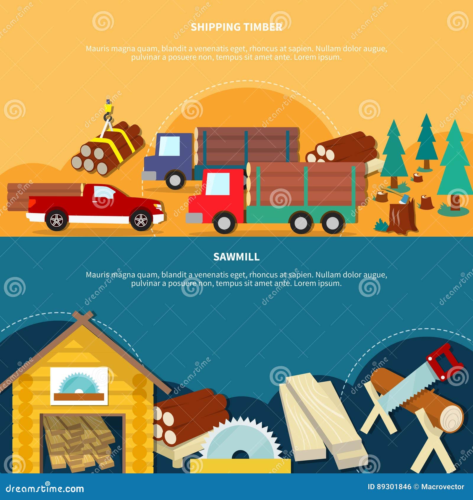Logging Banner Set Stock Illustrations – 138 Logging Banner Set Stock ...
