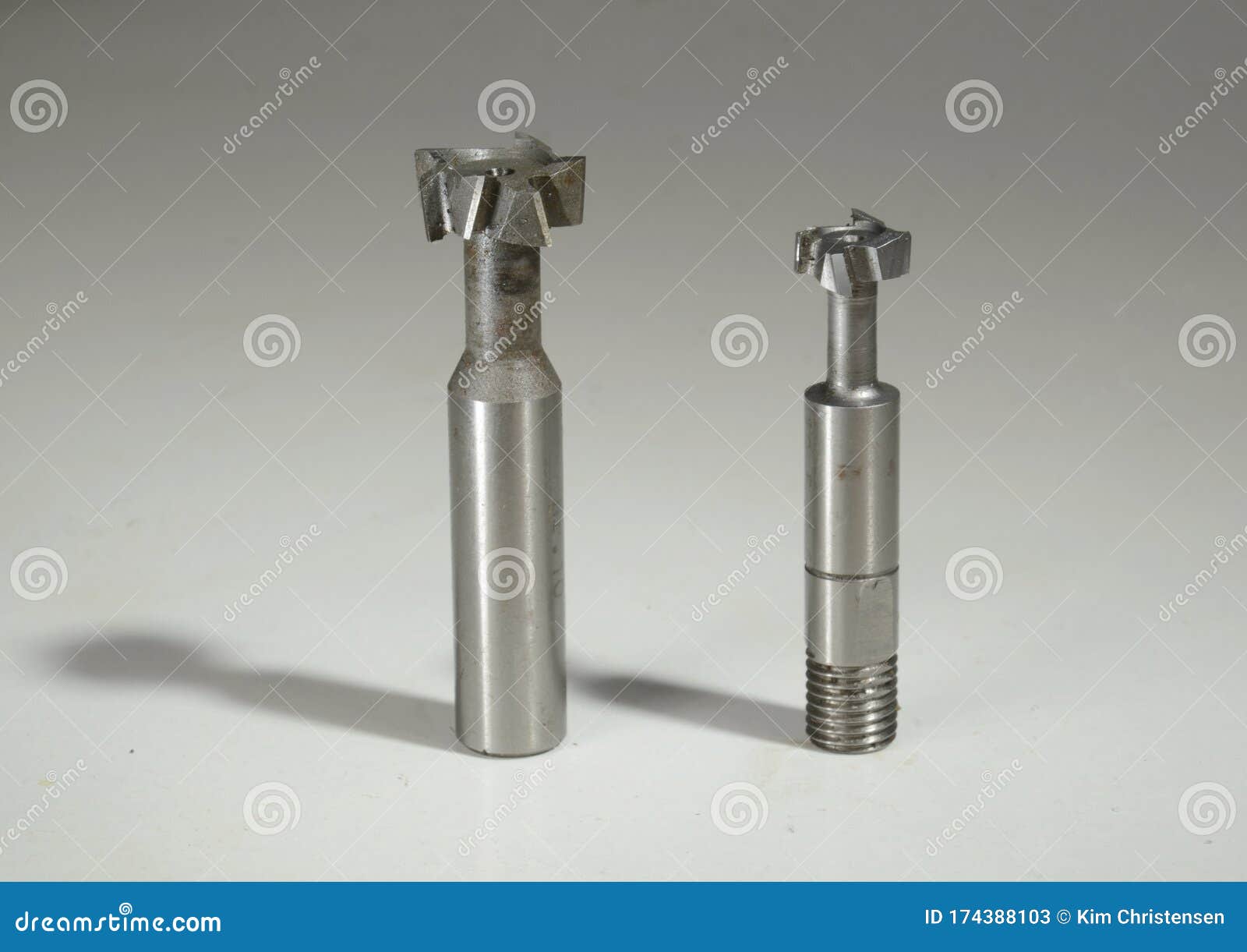 Two Different Milling Tools for the Making of T-grooves Stock Image ...