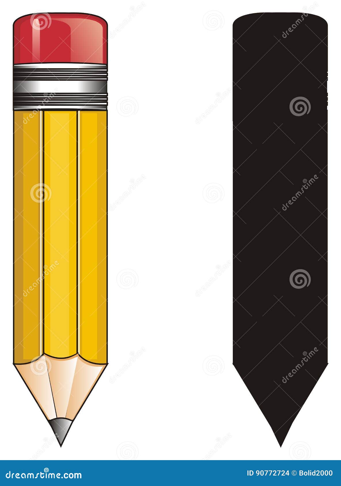 Two different pencils stock illustration. Illustration of solid - 90772724