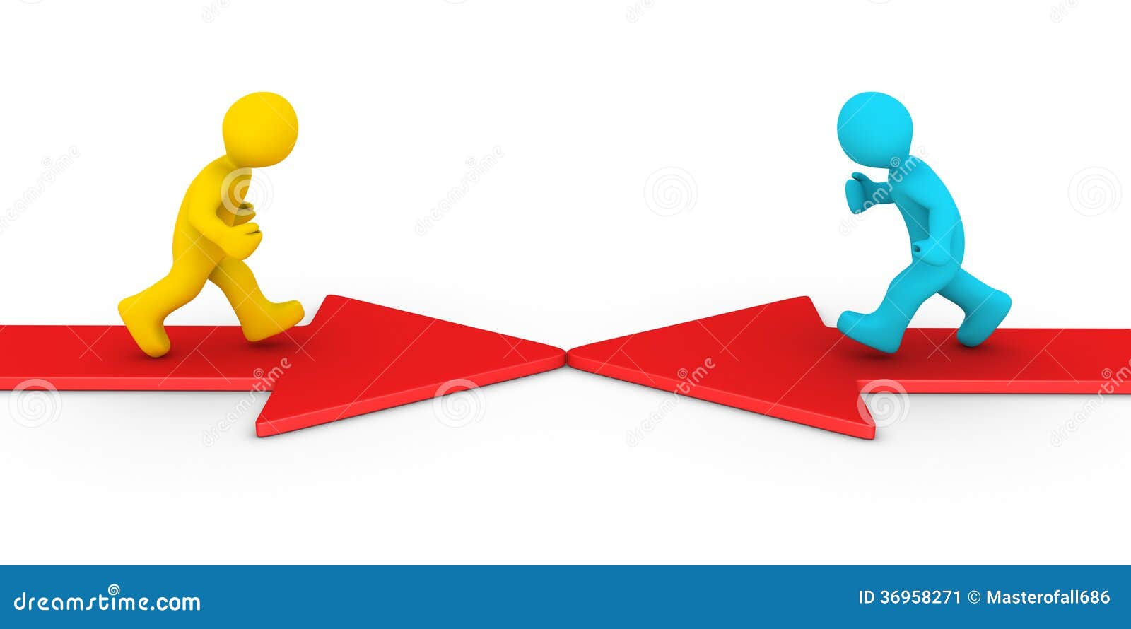 3d Man Running From Arrows Cartoon Vector | CartoonDealer.com #30767133