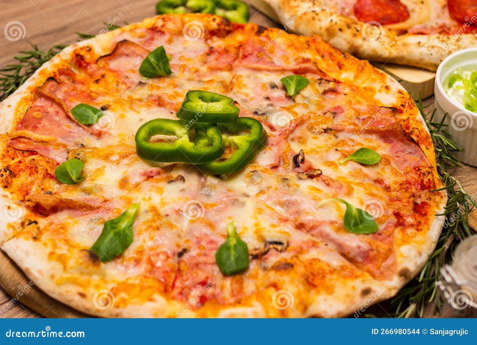 Two Different Pizza with Ingredients Stock Photo - Image of mozzarella ...