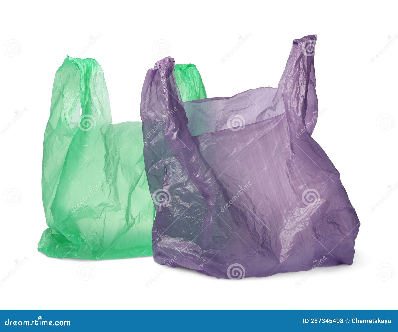 Two Different Plastic Bags Isolated on White Stock Photo - Image of ...
