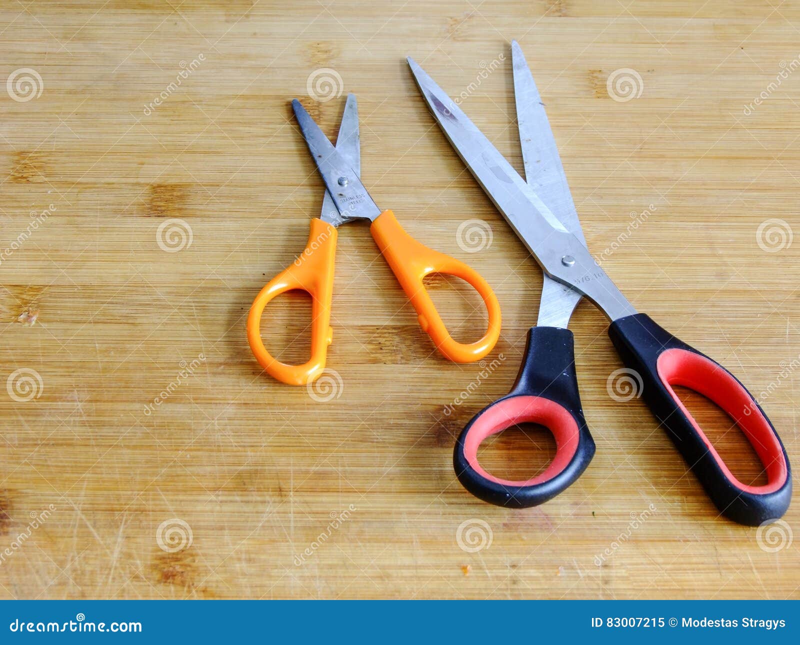 Two Different Scissors on Table Stock Image - Image of cutting, small ...