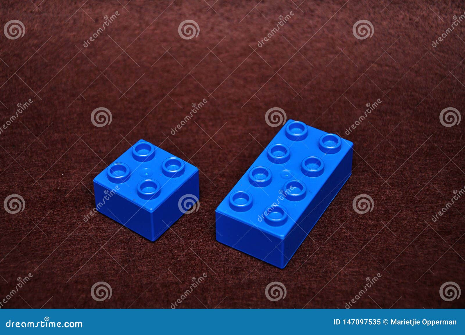 Two Different Size Blue Building Blocks Stock Image - Image of bricks ...