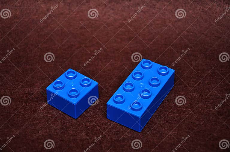 Two Different Size Blue Building Blocks Stock Image - Image of bricks ...