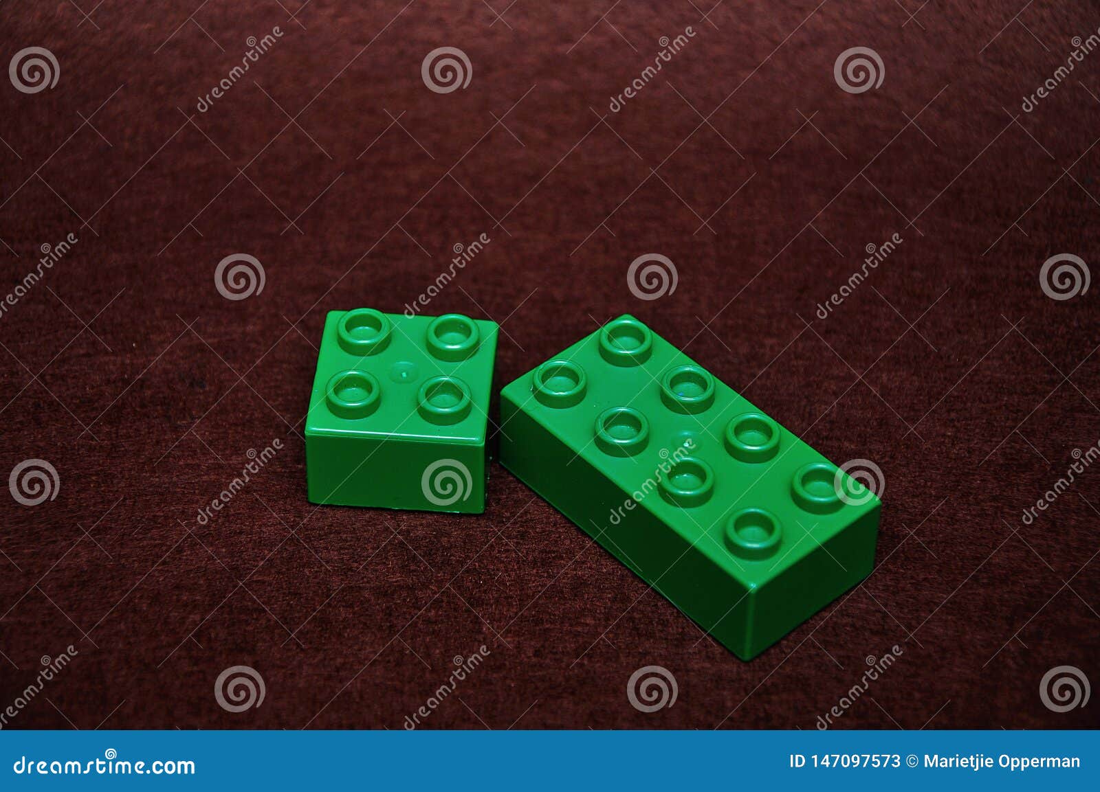 Two Different Size Green Building Blocks Stock Image - Image of child ...