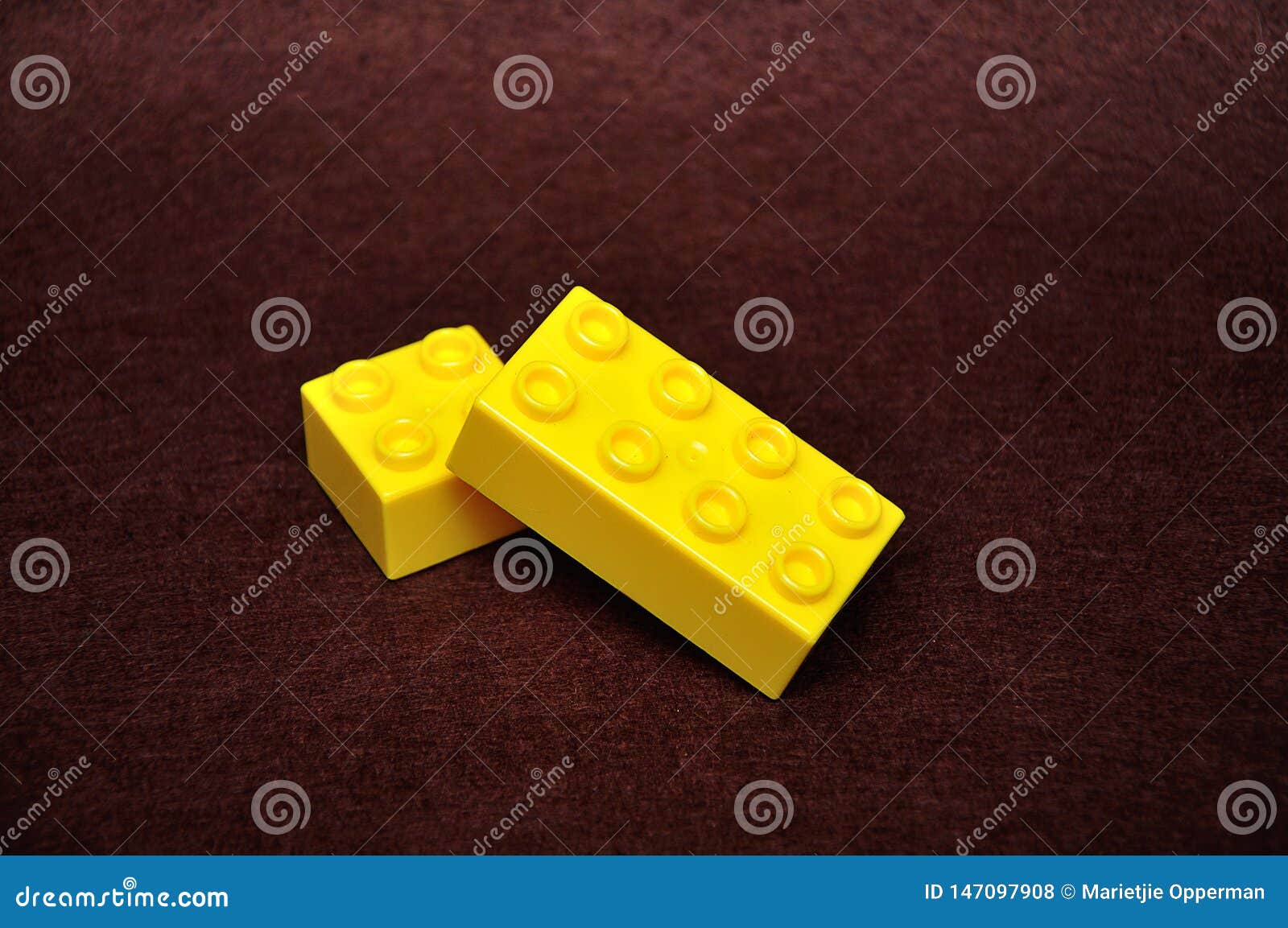 Two Different Size Yellow Building Blocks Stock Photo - Image of ...