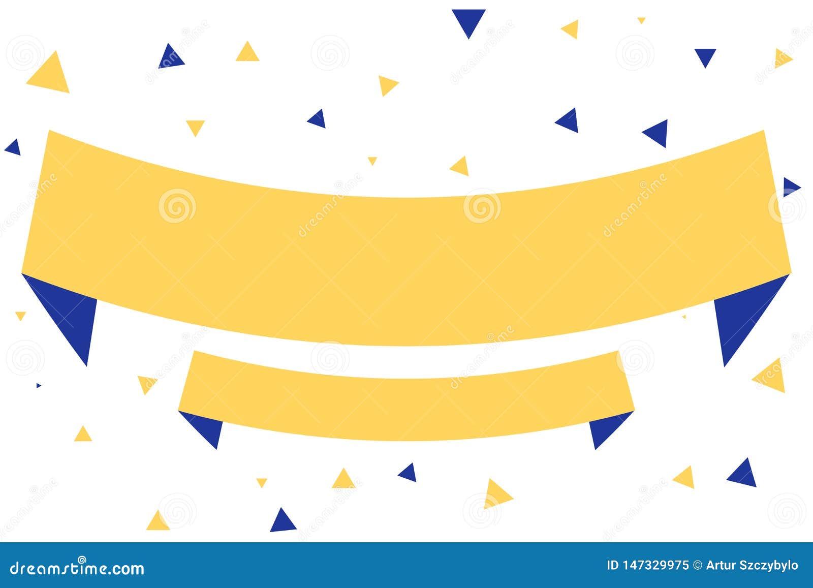 Two Different Sized Empty Banners Hanging and Folding Backwards at Both ...