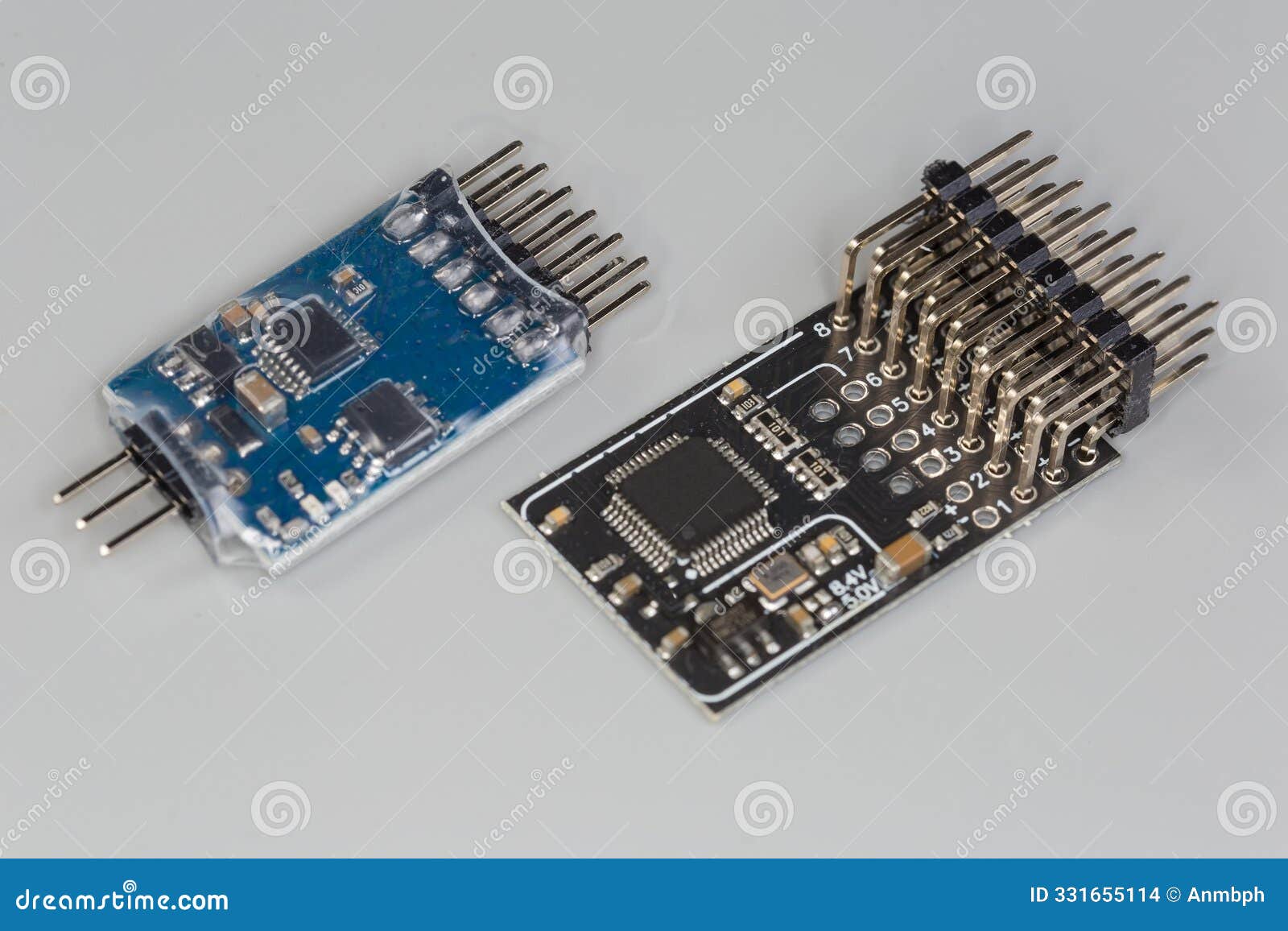 Two Different Small Electronic Units Assembled on Printed Circuit ...
