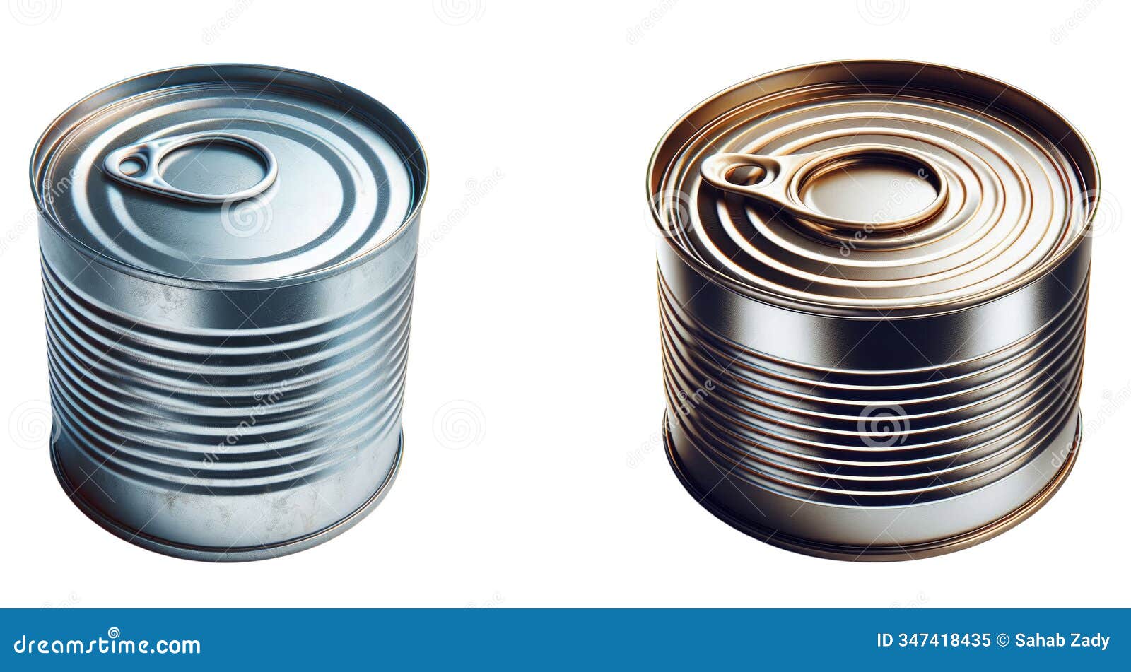 Two Different Types of Metal Cans with Pull-Tab Lids for Food Storage ...