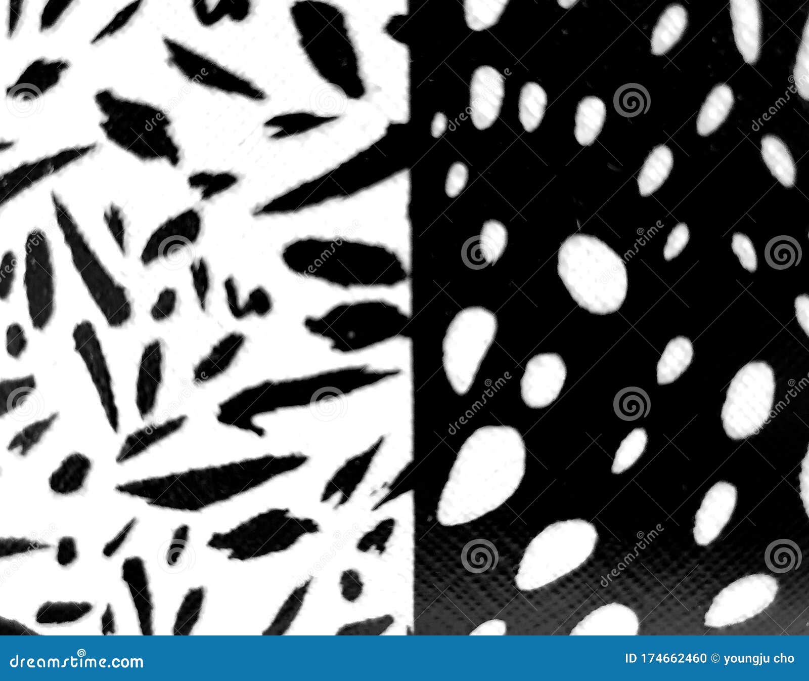 Two Different Unique Patterns Black White Round Shape Stock ...