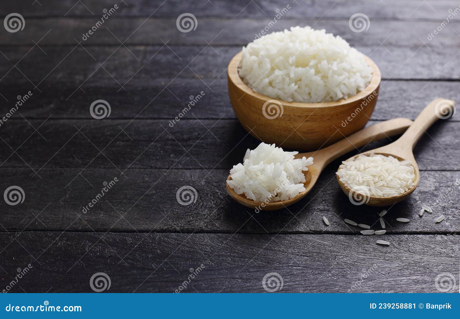 Two Differnt Rice State - Cook and Uncooked Stock Image - Image of ...