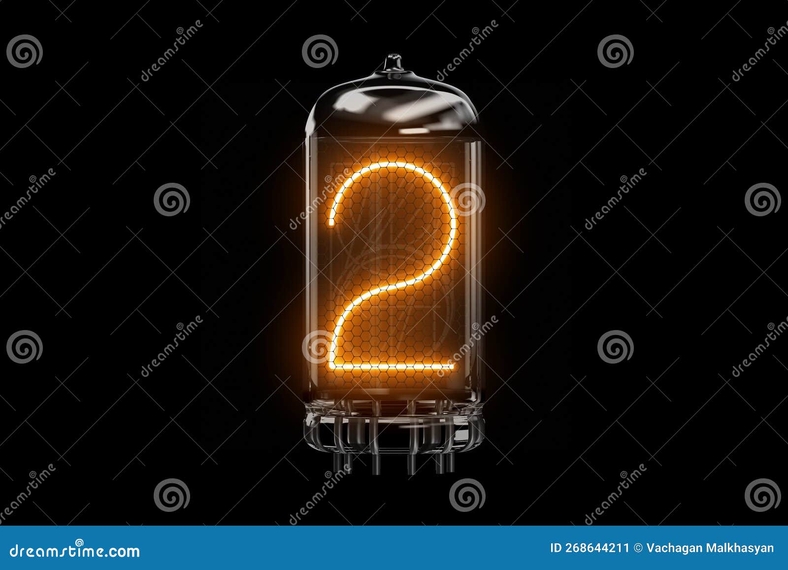 Two. Digit 2. Nixie Tube Indicator Digit. Gas Discharge Indicators and ...