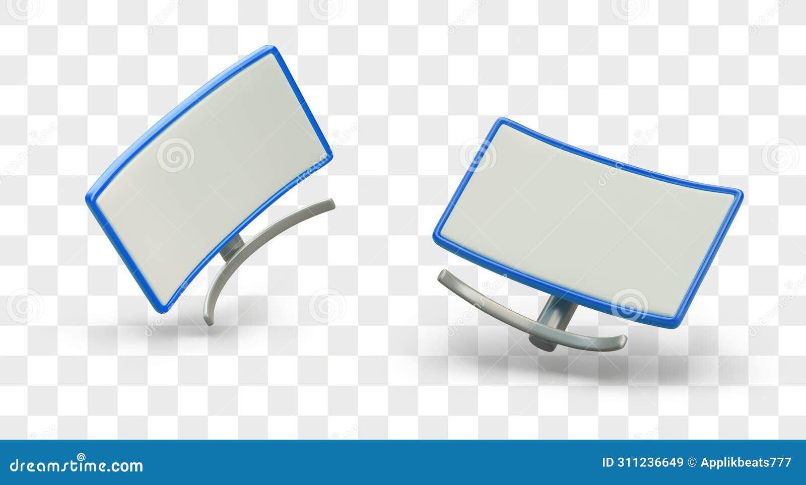 Two Digital Computer Screens in Different Positions. Computer Monitor ...