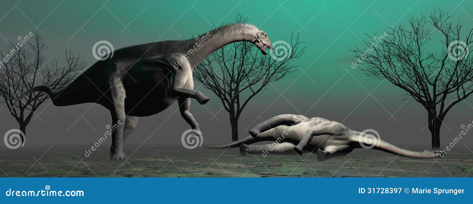 Two dinosaurs stock illustration. Illustration of jurassic - 31728397