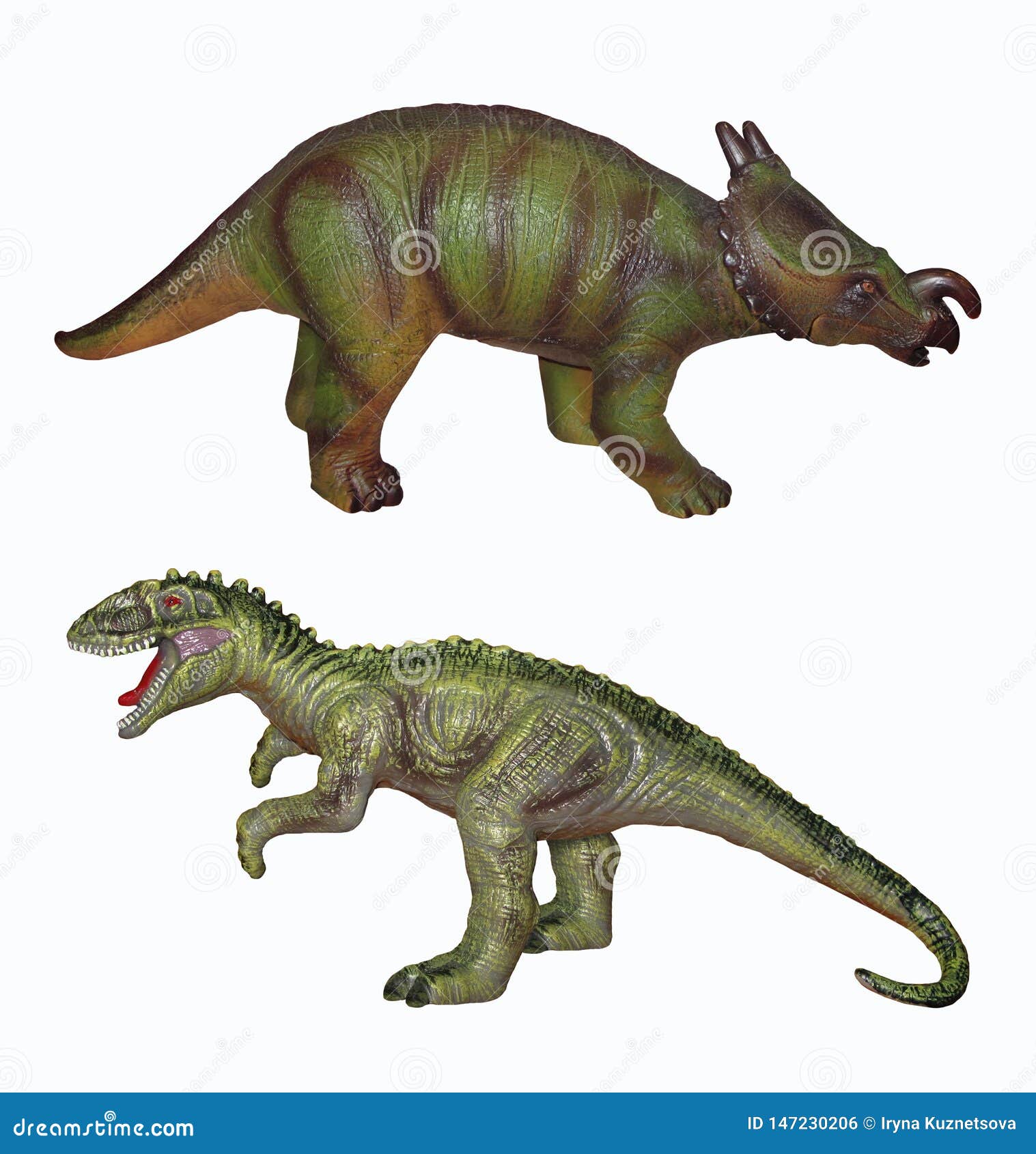 Two Dinosaurs on a White Background Stock Photo - Image of funny ...