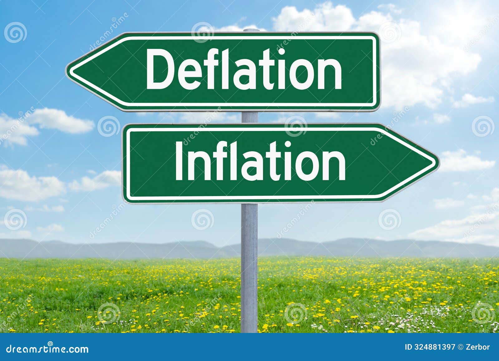 Deflation or Inflation stock image. Image of economy - 324881397