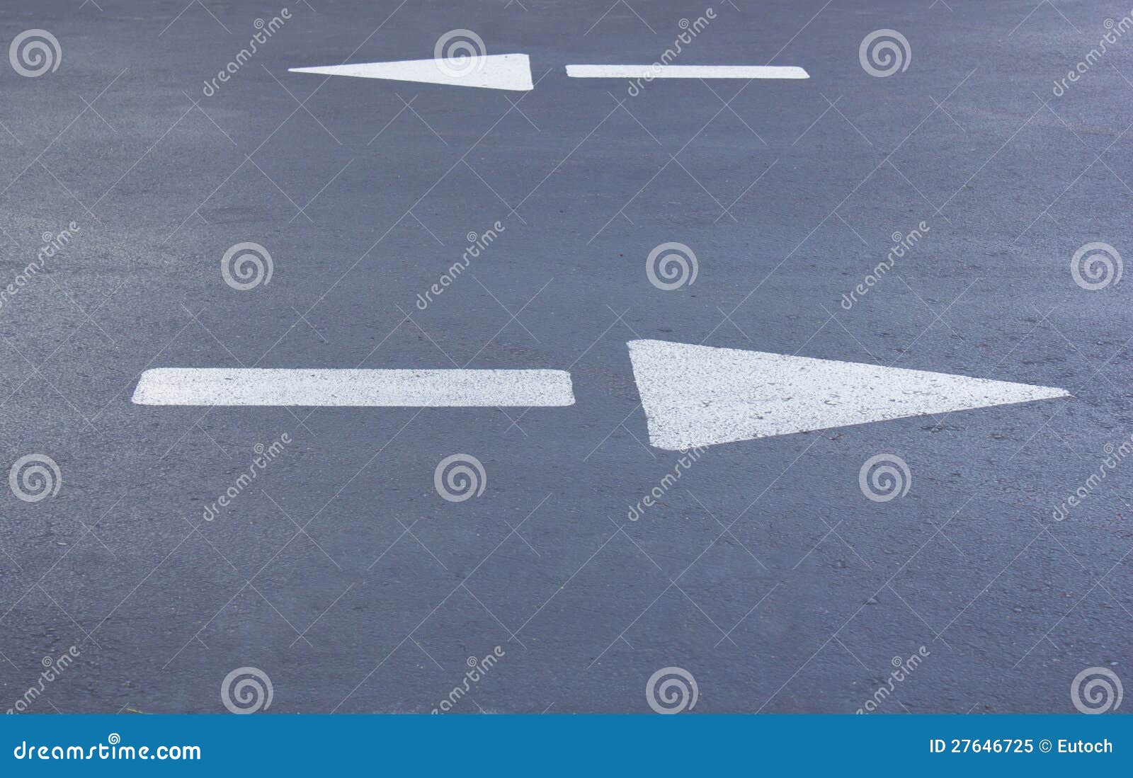 Two Directional Road Arrows Stock Image - Image of freeway, travel ...
