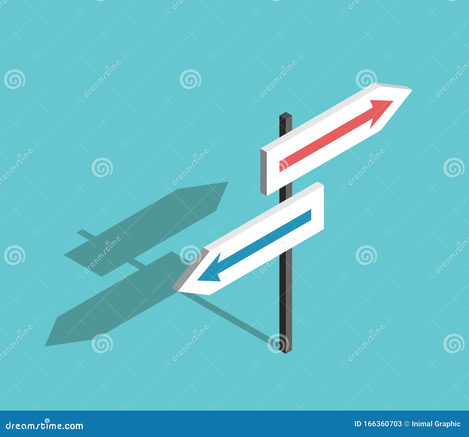 Two Directions Isometric Sign Stock Vector - Illustration of place ...