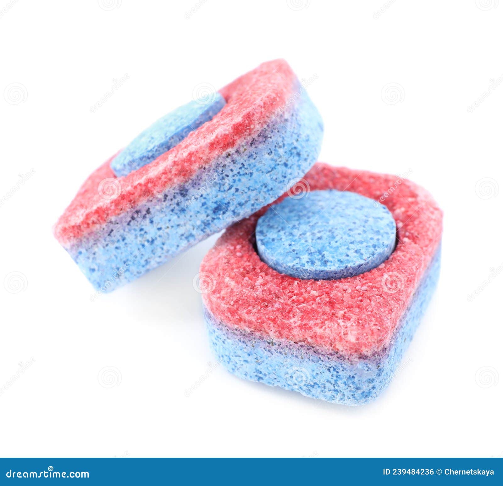 Two Dishwasher Detergent Tablets on White Background Stock Photo ...