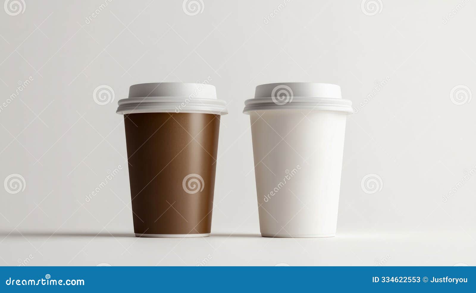 Two Disposable Coffee Cups on Neutral Background Stock Illustration ...