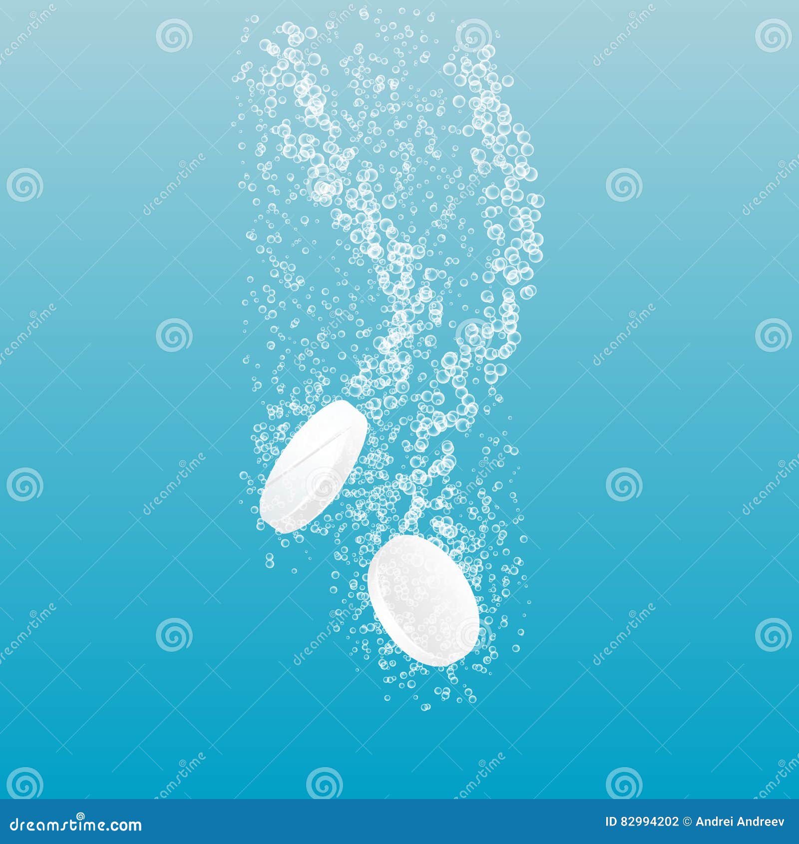 Soluble Effervescent Tablet Medication With Bubbles In Glass, Fizzy ...