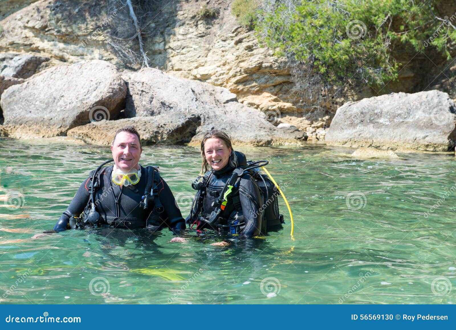 Two Divers stock photo. Image of smile, female, lady - 56569130