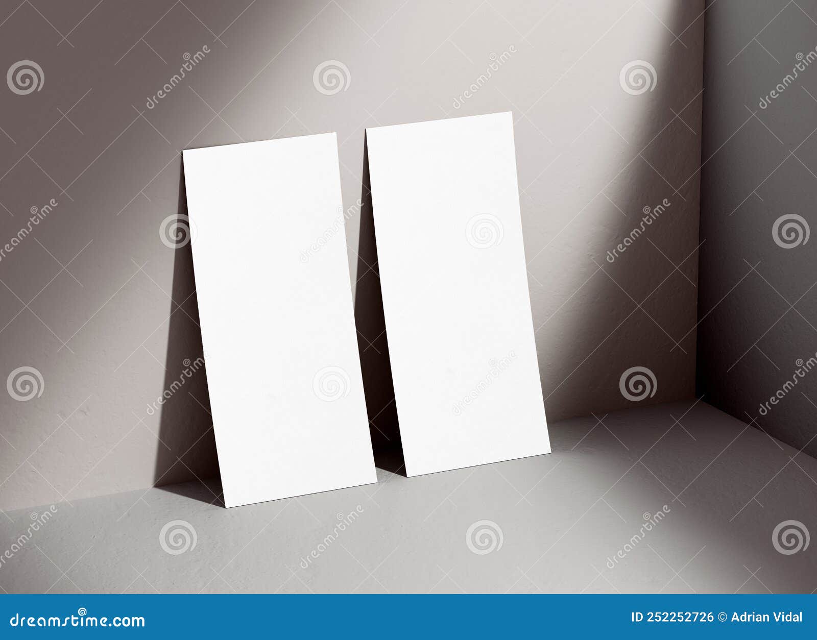 Two DL Vertical Flyer Mockup Blank Paper Leaning on a Wall for Design ...