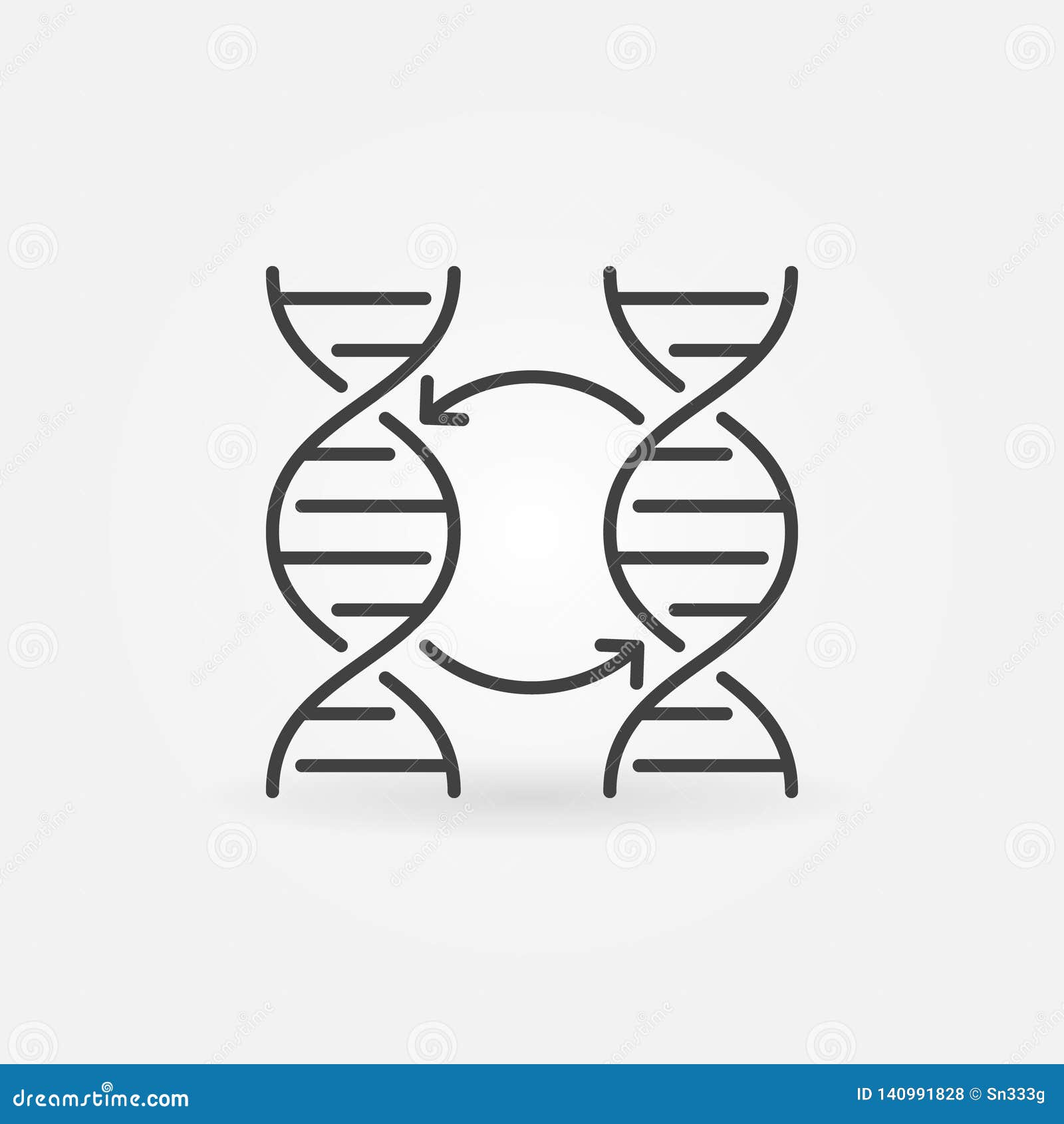 Two DNA Vector Concept Icon or Symbol in Thin Line Style Stock Vector ...