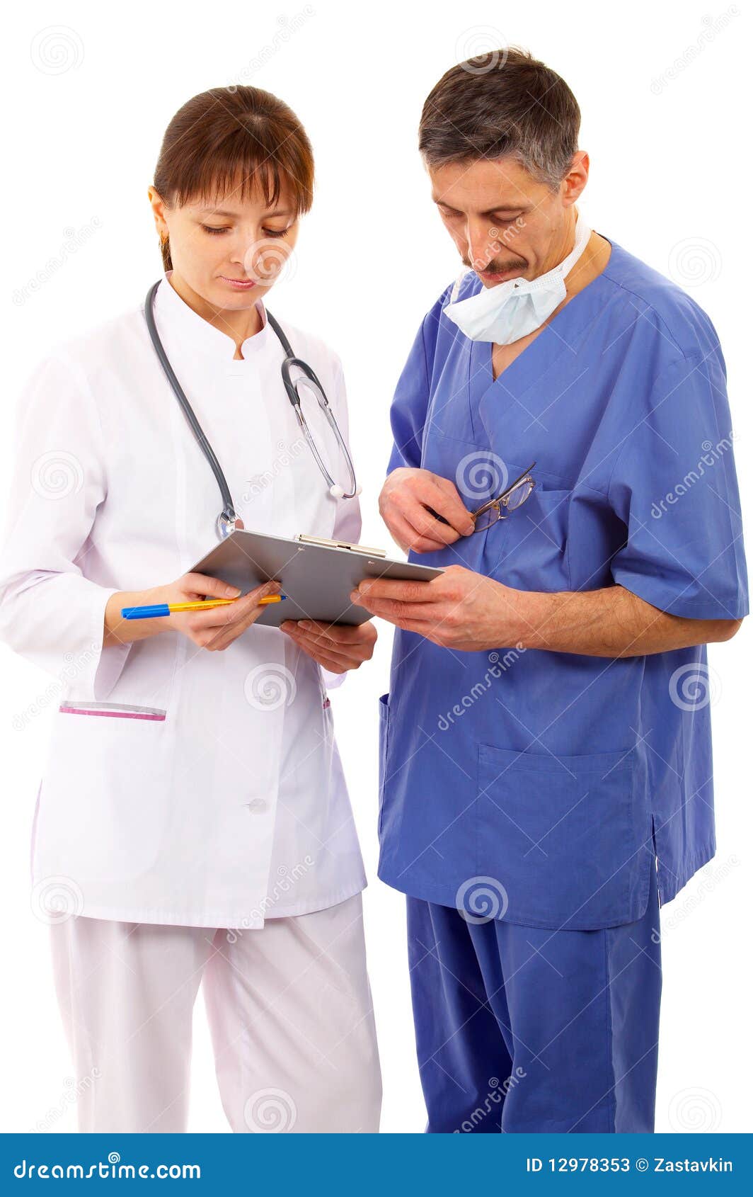 Two doctors stock image. Image of isolated, hairs, mask - 12978353