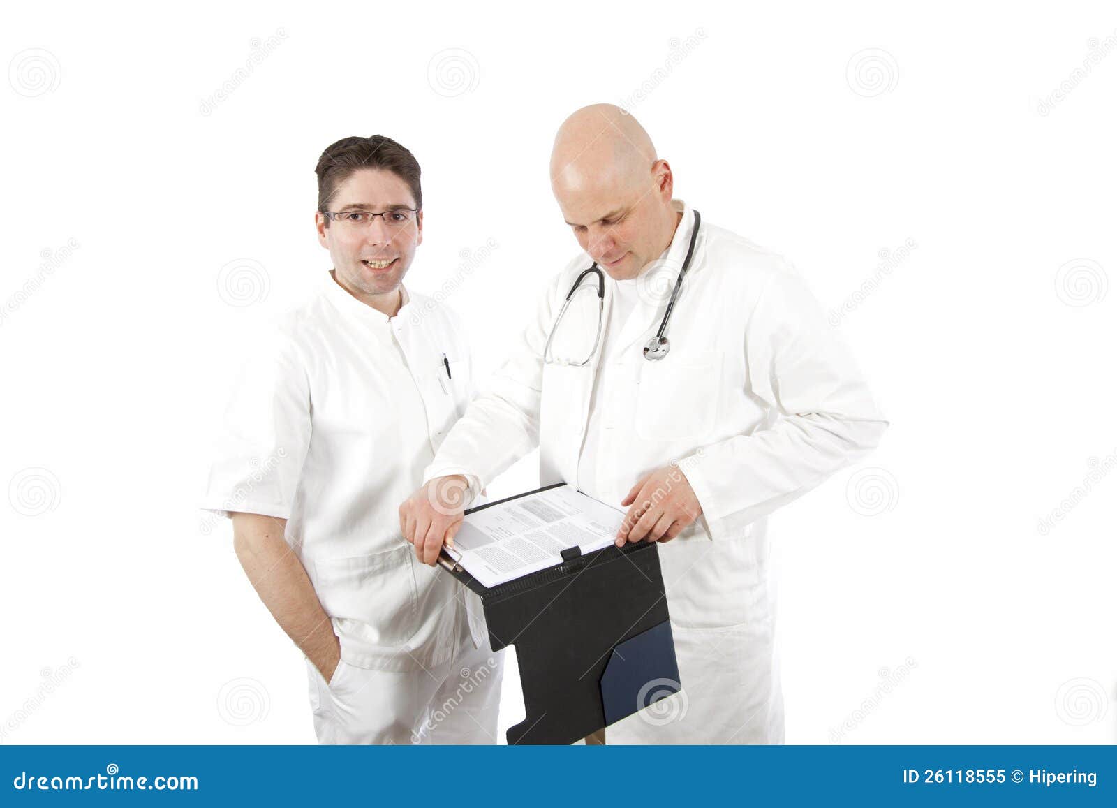 Two doctors with a chart stock image. Image of science - 26118555