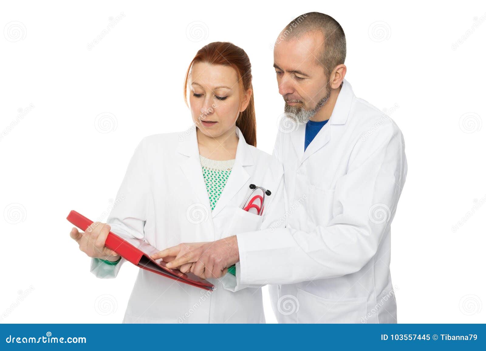 Two doctors conferring stock image. Image of insurance - 103557445