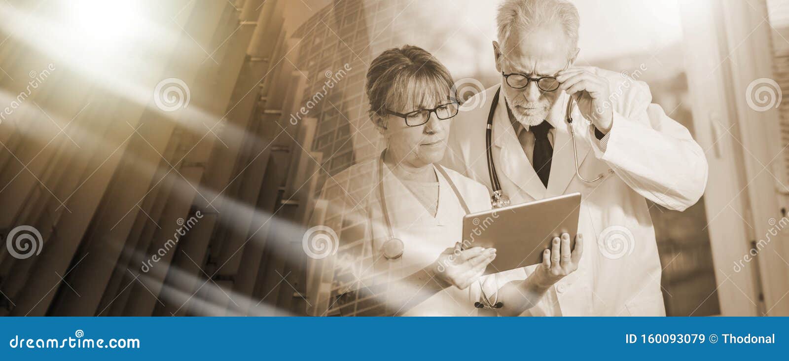 Two Doctors Discussing about Medical Report on Tablet; Multiple ... Two Doctors Discussing about Medical Report on Tablet; Multiple ...
