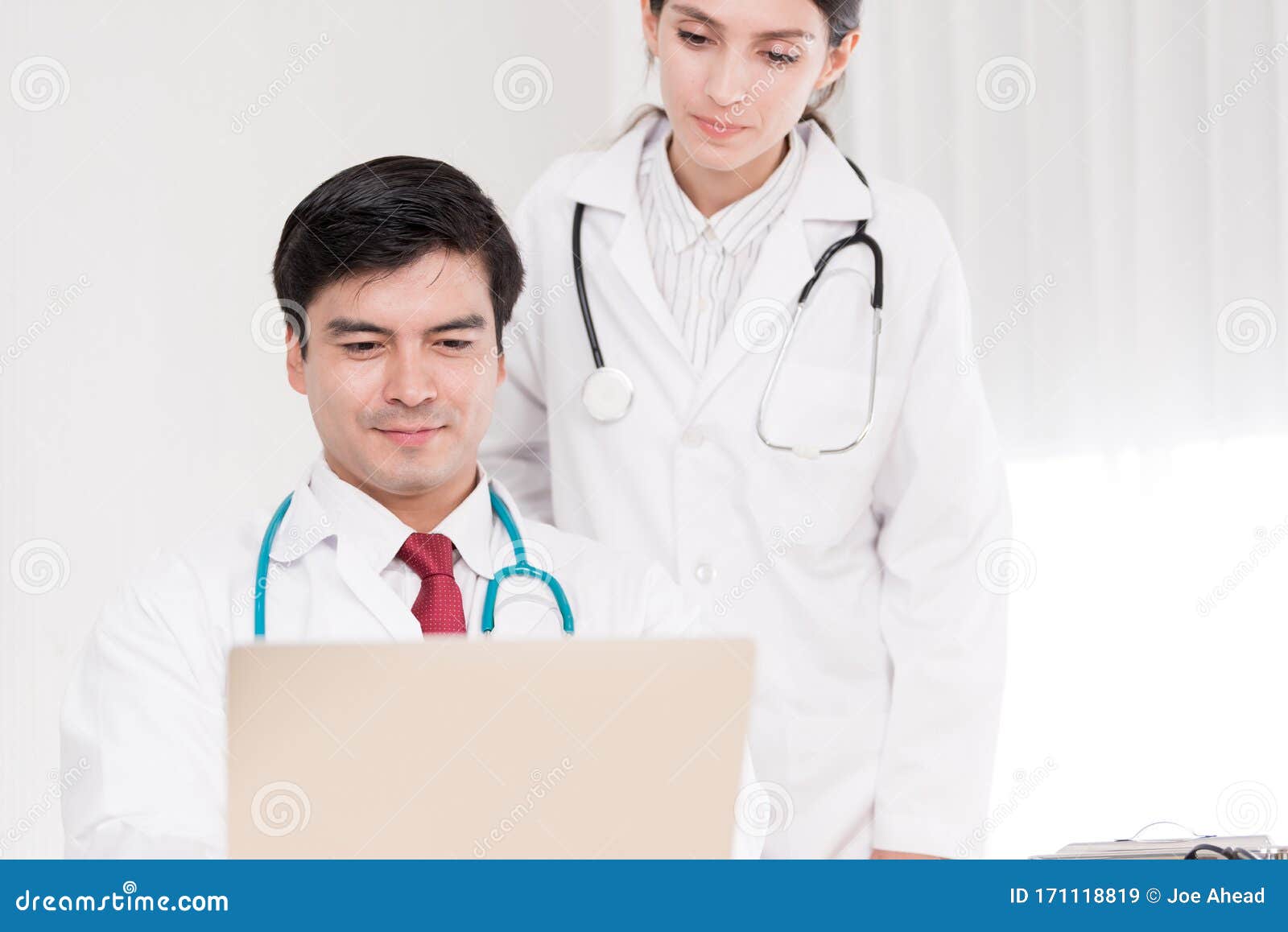 Two Doctors Have Working Together with Happiness in the Hospital Stock ...