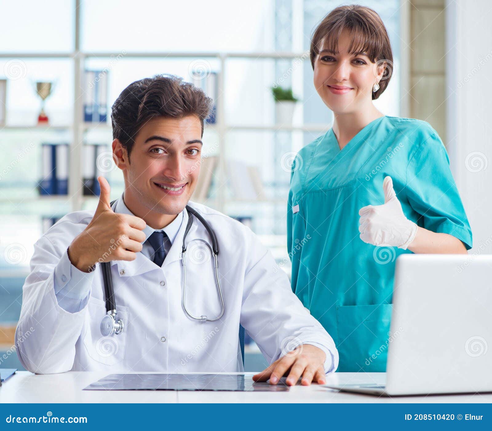 Two Doctors Having Discussion in the Hospital Stock Photo - Image of ...