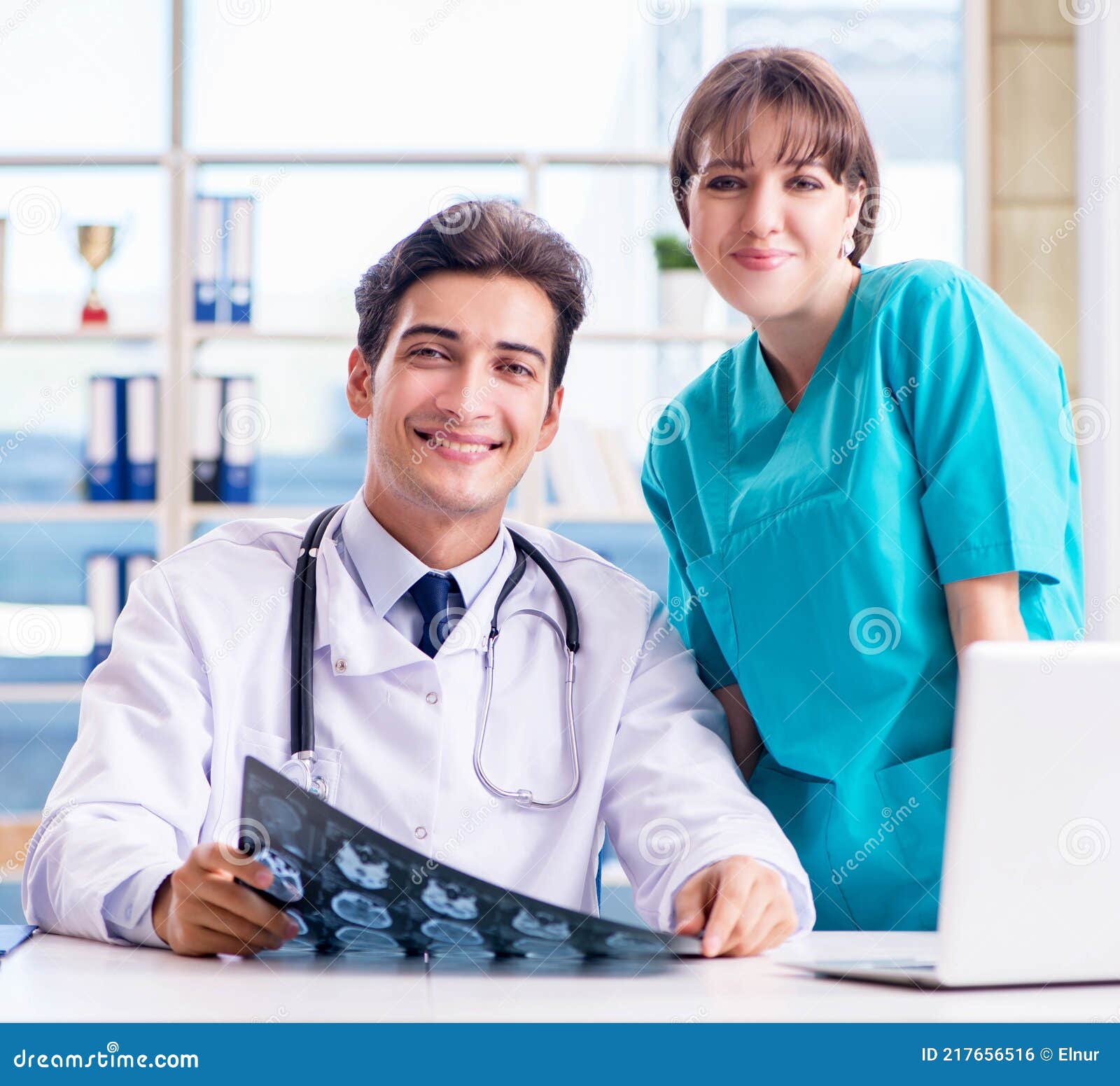Two Doctors Having Discussion in the Hospital Stock Photo - Image of ...