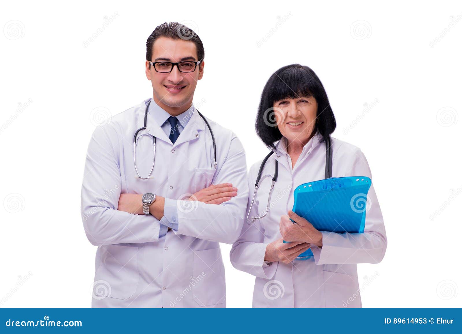 The Two Doctors Isolated on the White Background Stock Image - Image of ...