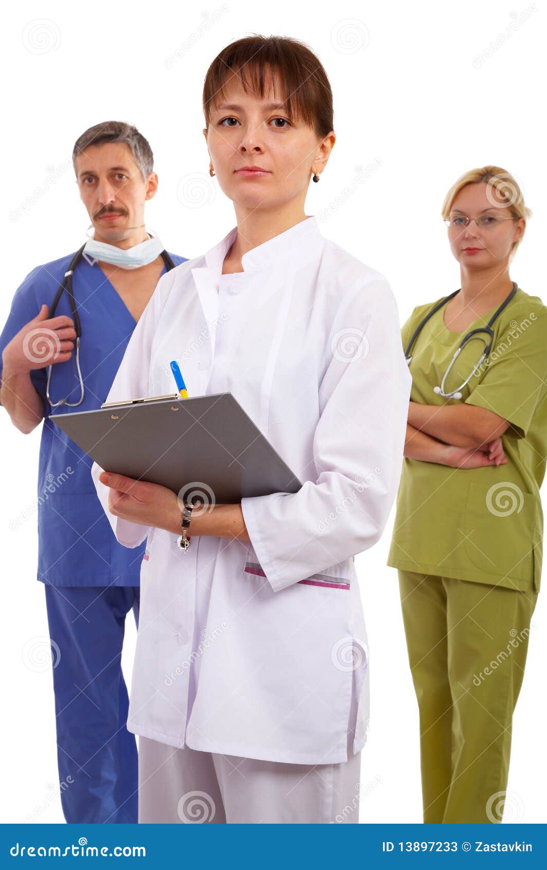 Two doctors and nurse stock image. Image of people, care - 13897233