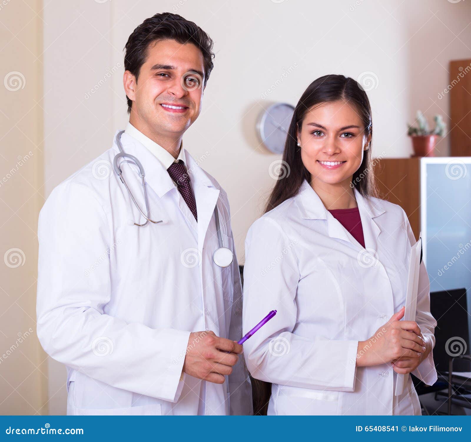 Two Doctors in Private Clinic Stock Image - Image of clinic, doctor ...