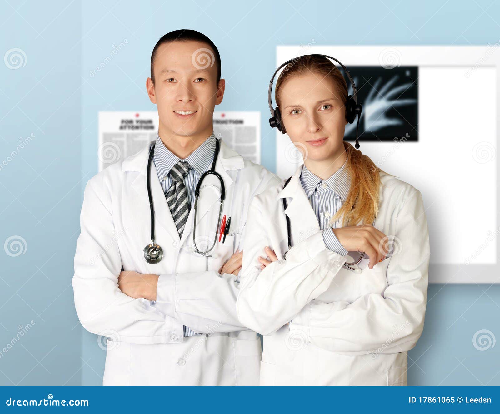 Two Doctors Smiles at Camera Stock Image - Image of medicine, health ...