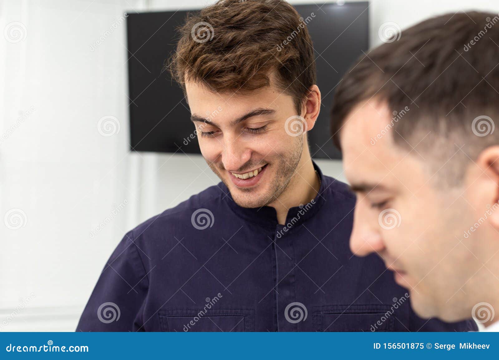 Two Doctors Talking with Each Other in Hospital Stock Image - Image of ...