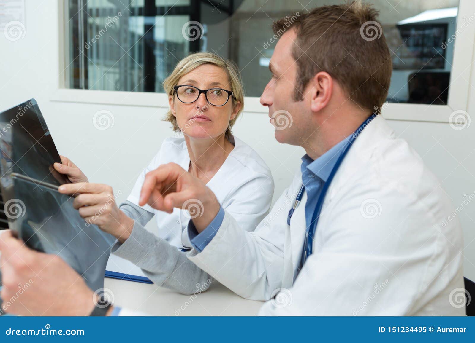 Two Doctors Talking about Xray Stock Image - Image of hair, healthcare ...
