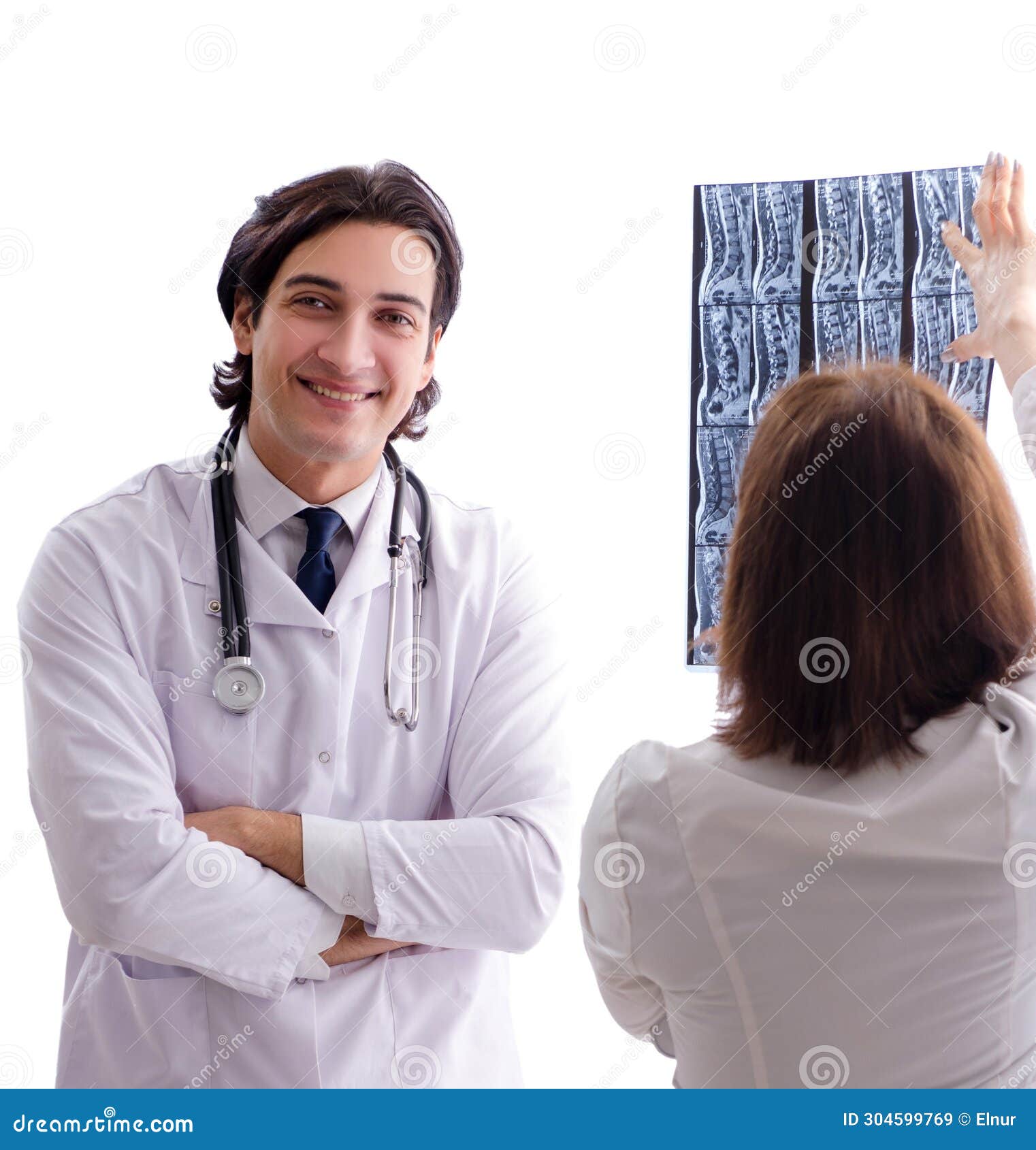 Two Doctors Working in the Clinic Stock Image - Image of diagnostic ...